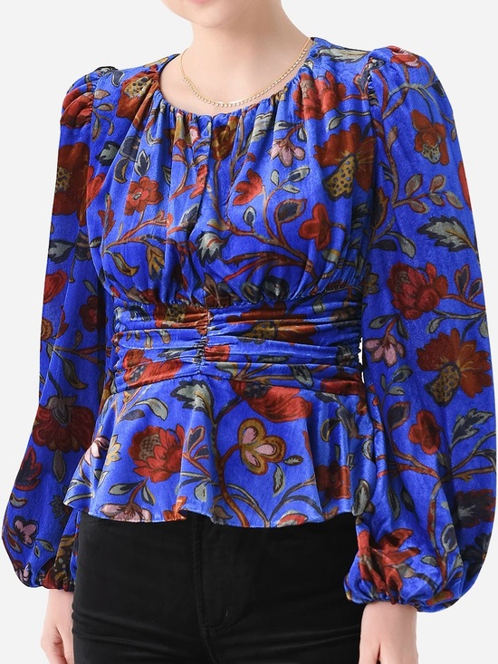 RHODE | Tops | Nwt Rhode Aileen Top In Royal Blue Velvet Vichy Rose ...